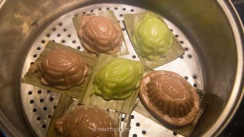 Easy Ang Ku Kueh with Mung Bean Paste (Tortoise Kueh) - Natural Colors