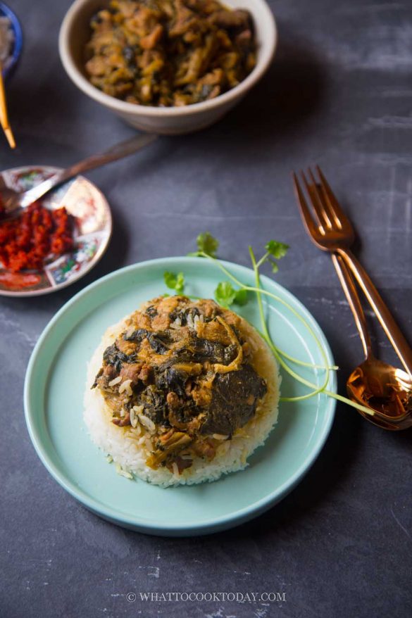 Easy Braised Mei Cai (Muy Choy) with Pork