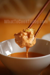 SESAME SEEDS COD FISH WITH FOUR SAUCES