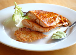 GLAZED SALMON WITH WASABI SABAYON