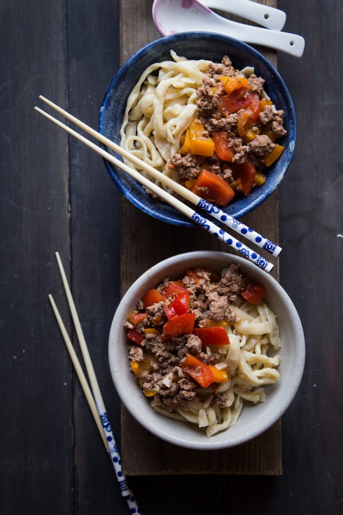 Kazakh Noodles with Laghman sauce / Uyghur Noodles