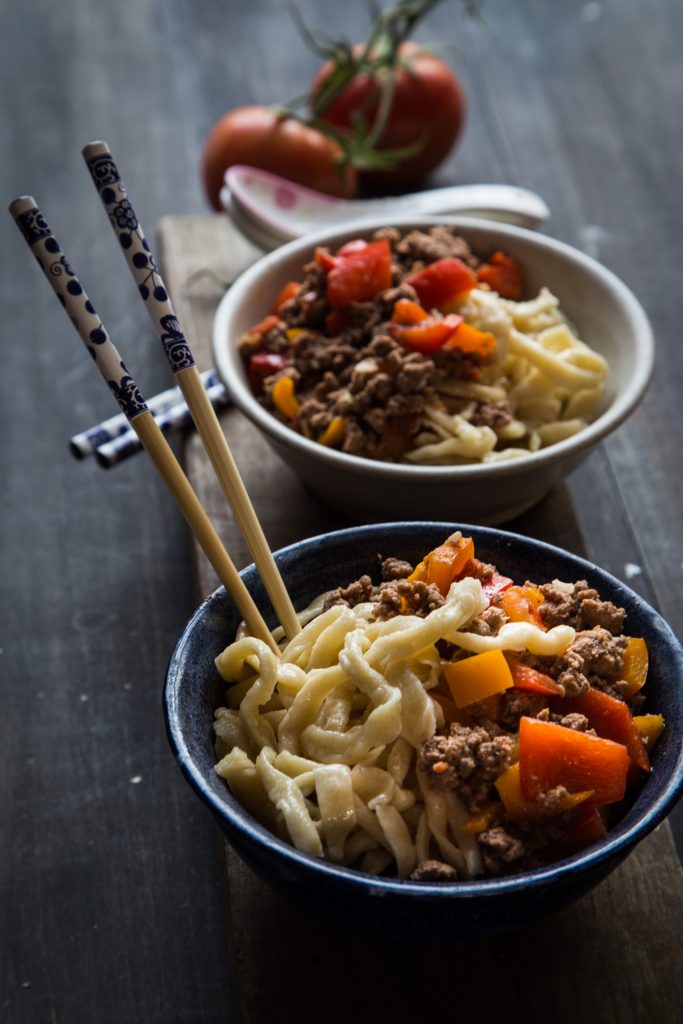 Kazakh Noodles with Laghman sauce / Uyghur Noodles