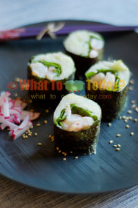 SHRIMP, SPINACH AND WASABI MASH ROLLS