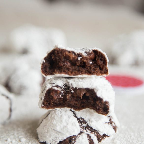 Sweet Red Bean Paste/ Anko Crinkle Cookies (with Egg or Eggless)