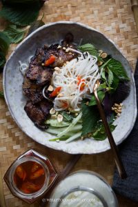 Bun Thit Nuong (Vietnamese Grilled Pork Rice Vermicelli Noodles)