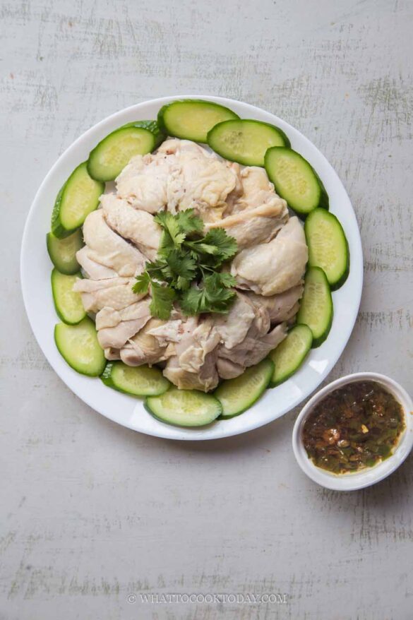 STEAMED CHICKEN WITH GINGER AND SCALLION