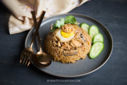 Nasi Tim Ayam Jamur (Steamed Rice with Chicken and Mushroom)