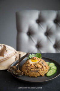 Nasi Tim Ayam Jamur (Steamed Rice with Chicken and Mushroom)