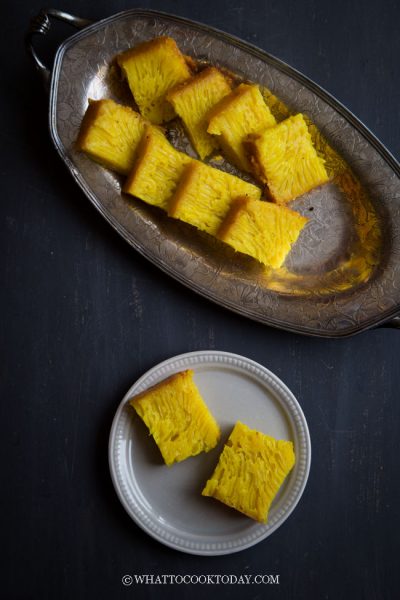 Bika Ambon Panggang / Kuih Bingka (with honeycomb texture)