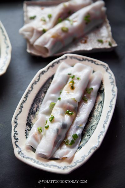 Homemade Cheung Fun (Steamed Rice Noodle Rolls)- 5 Ways