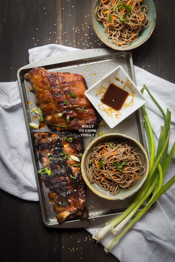 One-hour Miso Honey Pork Ribs and Soba Noodle Salad - What To Cook Today