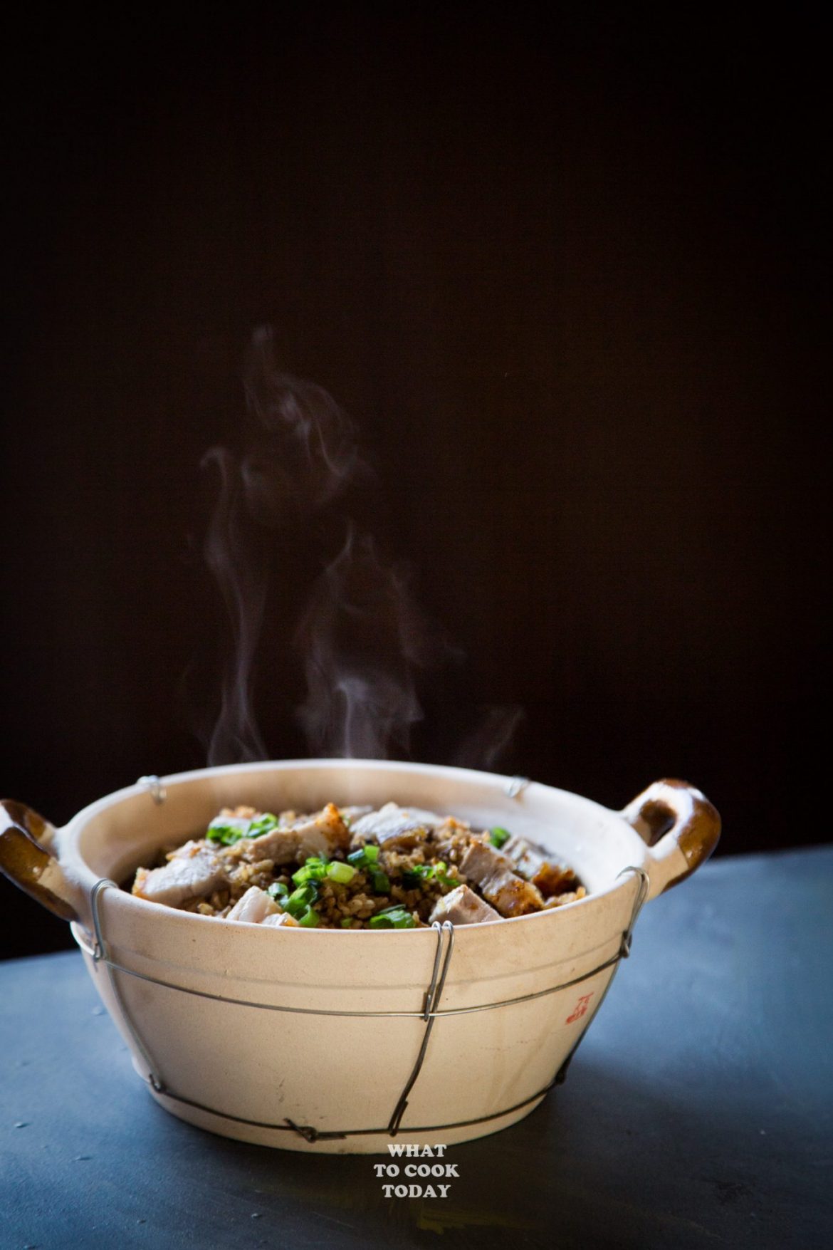 Crispy Roast Pork Black Garlic Rice - What To Cook Today