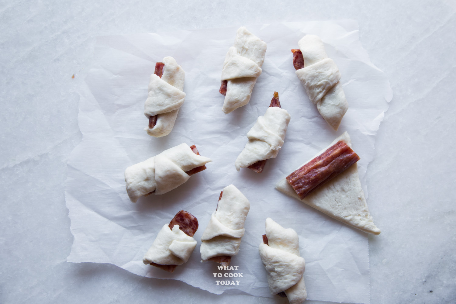 Mini Lap Cheong Sausage Pigs in a Blanket - What To Cook Today
