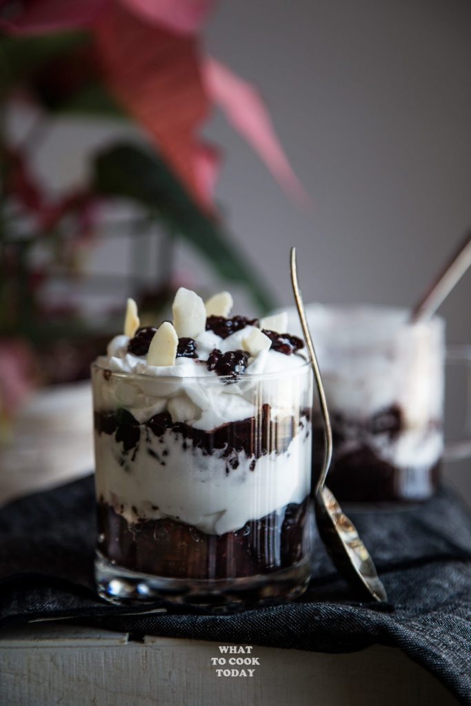 Coconut Black Sticky Rice with White Chocolate Mousse - What To Cook Today