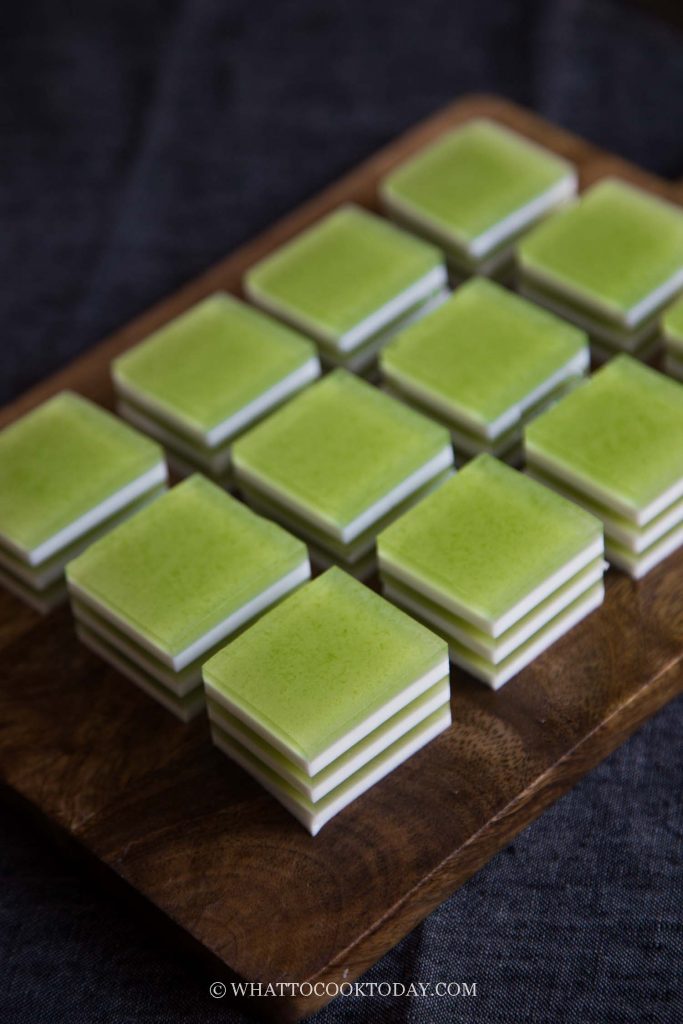Coconut Pandan Agar Agar Layered Jelly Cake (Agar Agar Santan Lapis)