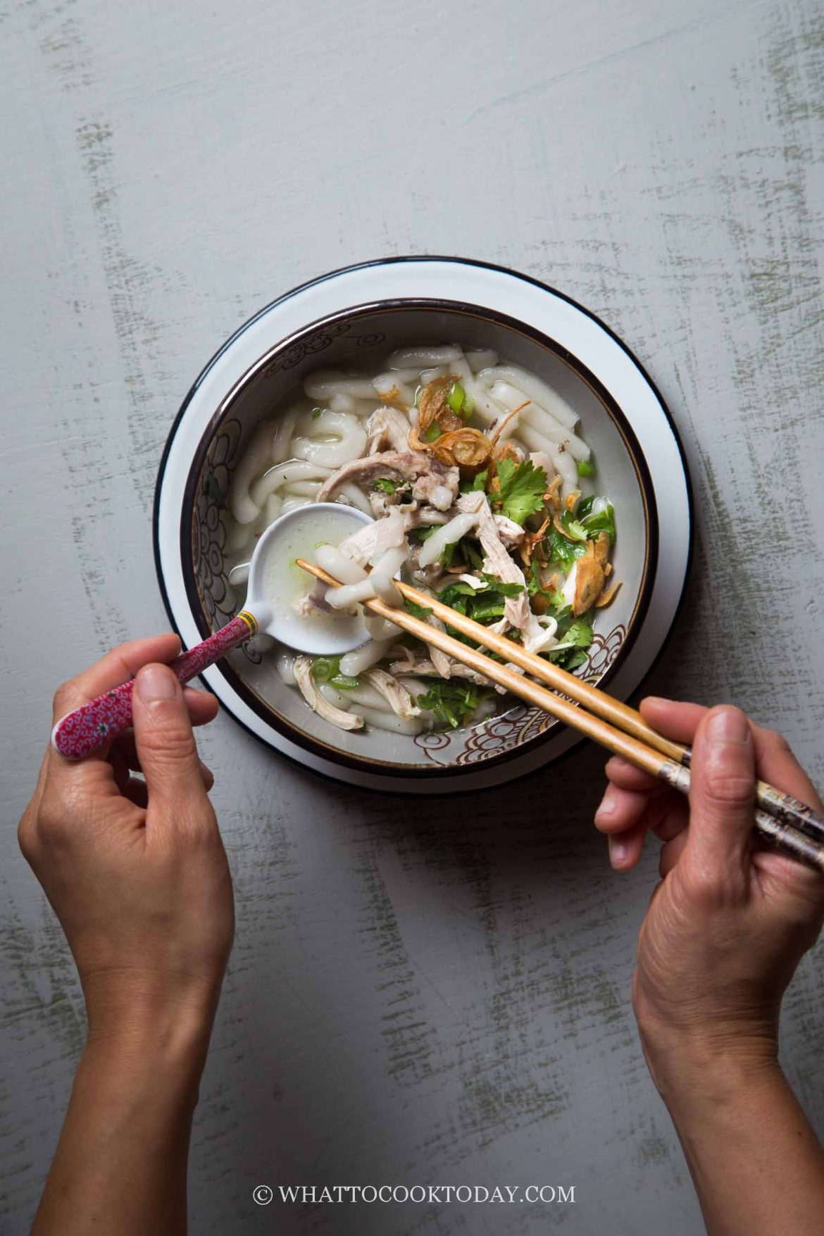 Khao Piak Sen (Lao Tapioca Noodle Chicken Soup) - What To Cook Today