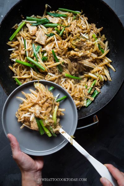 How To Make Cambodian Lort Cha (Stir-fried Rice Pin Noodles)