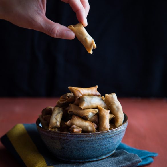 Pan-Fried Cheung Fun Rice Noodle Rolls with Eggs