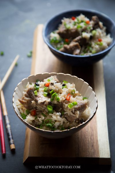 Black Bean Spare Ribs Rice (Pressure Cooker or Rice Cooker)