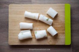 Pan-Fried Cheung Fun Rice Noodle Rolls with Eggs