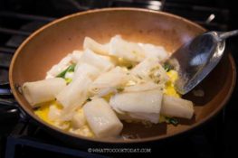 Pan-Fried Cheung Fun Rice Noodle Rolls with Eggs
