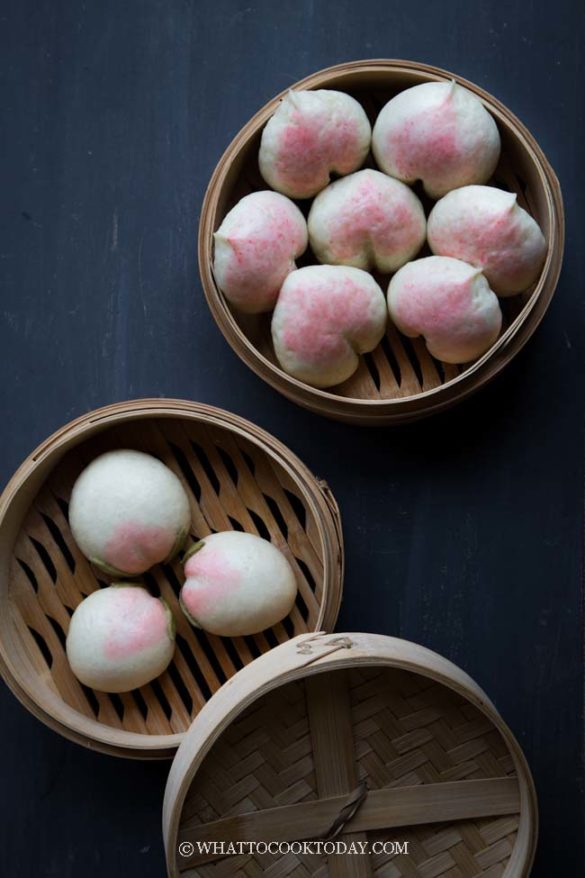 Longevity Peach Steamed Buns (Shòutáo Bao - 寿桃包)