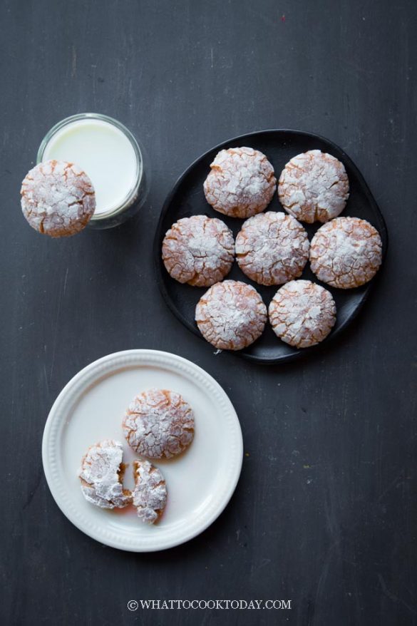 Sweet Red Bean Paste/ Anko Crinkle Cookies (with Egg or Eggless)