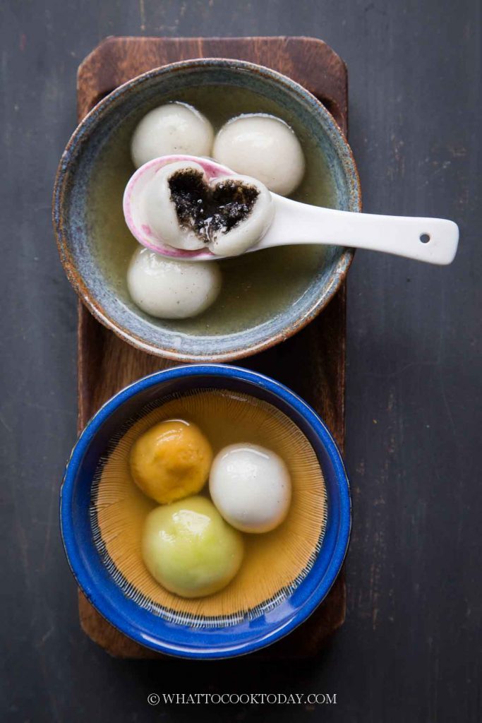 Easy Tang Yuan with Black Sesame Filling (Healthier version)