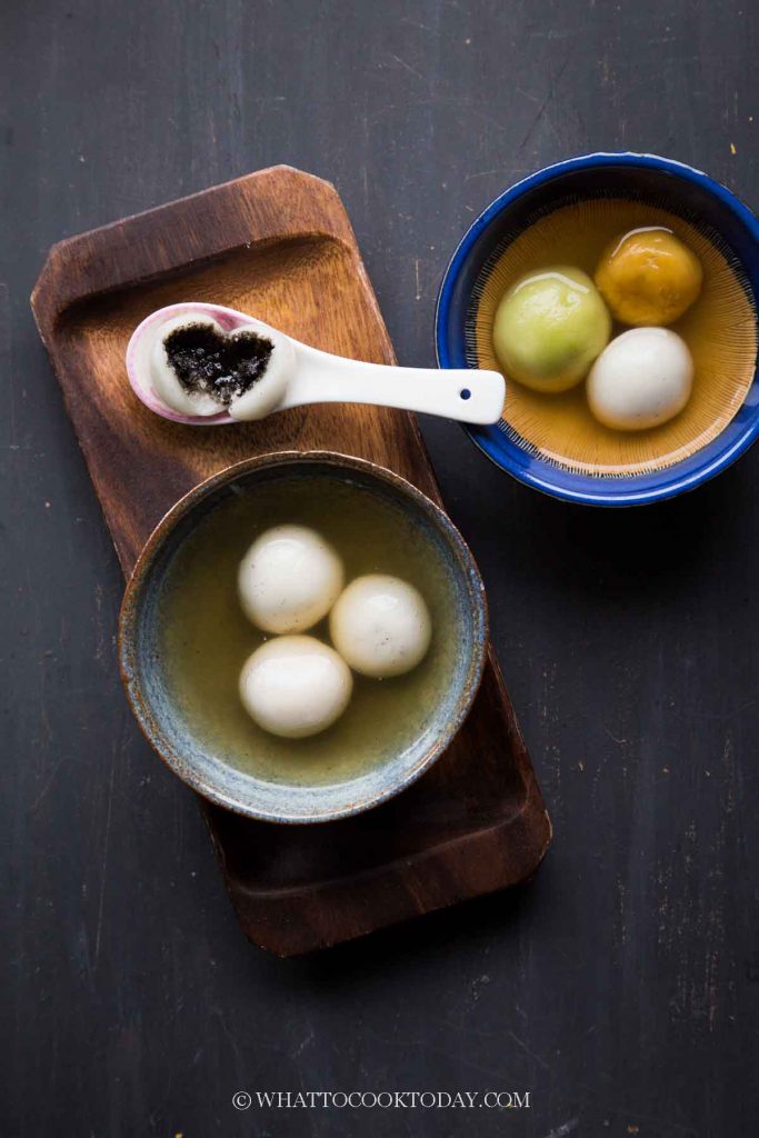Easy Tang Yuan with Black Sesame Filling (Healthier version)