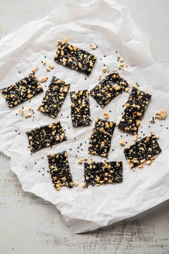 Easy Black Sesame Peanut Candy (Soft and Chewy) - What To Cook Today