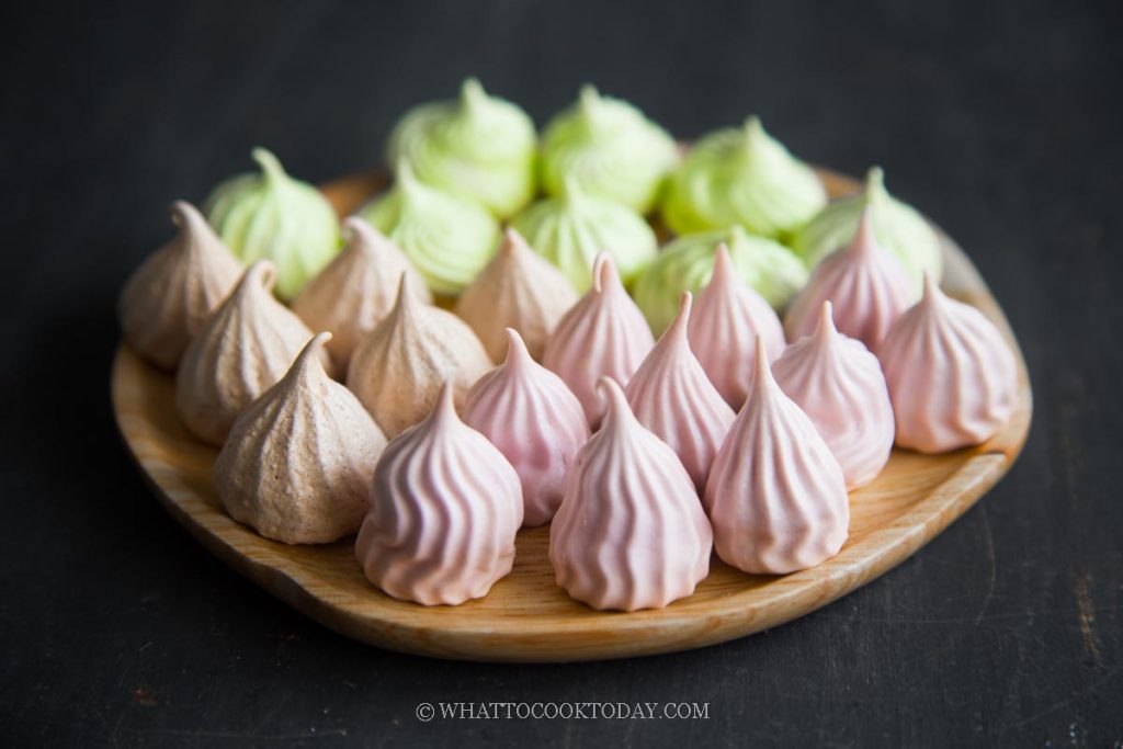 Pandan, Ube, and Cocoa Meringue Kisses Cookies (Ice Cream Cookies)