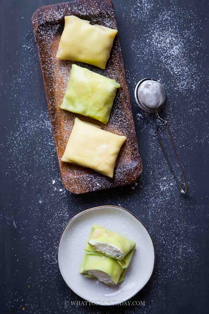 Easy Singapore Durian Cream Pancakes / Durian Crepe