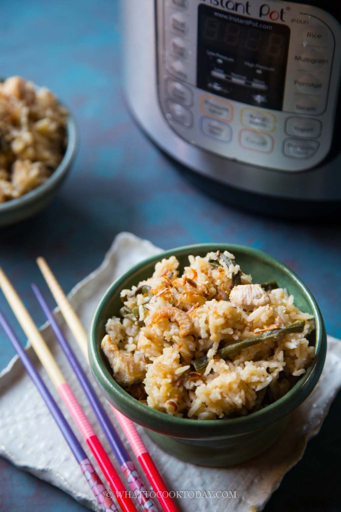 Long Bean Rice / Tau Kok Fan (豆角饭) - Rice Cooker or Instant Pot