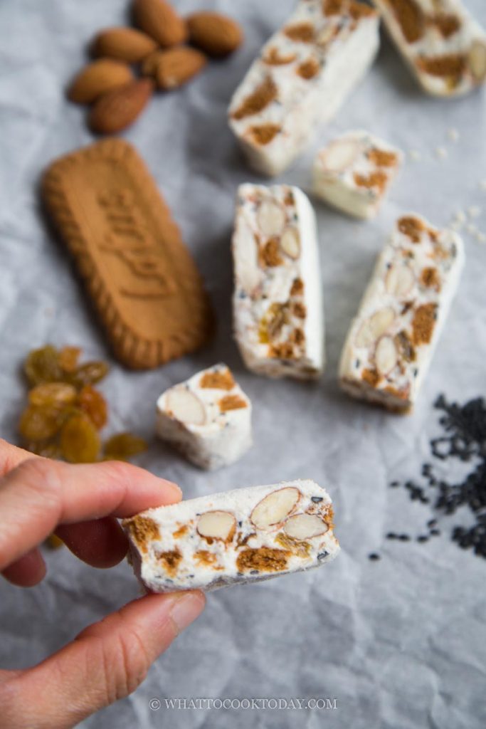 Easy Eggless Taiwanese Snowflake Crisp Milk Nougat (雪花酥)