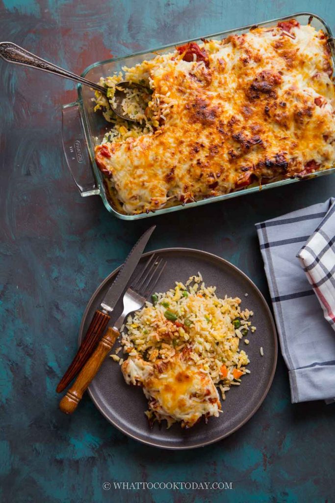 Easy Hong Kong Baked Cheesy Pork Chop Fried Rice