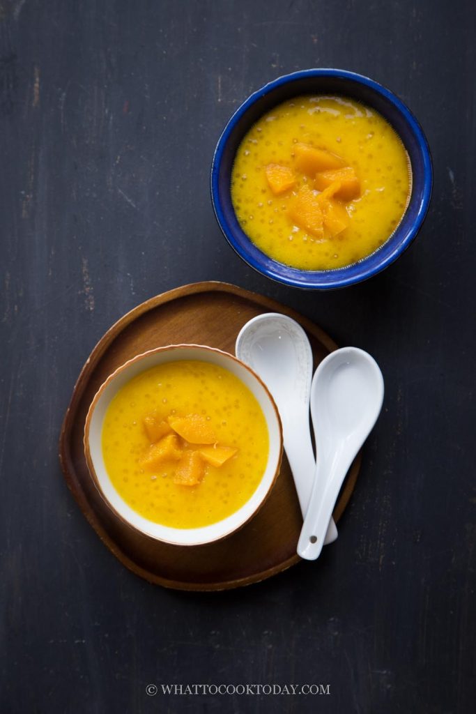 Super Easy Chinese Mango Sago Dessert - What To Cook Today