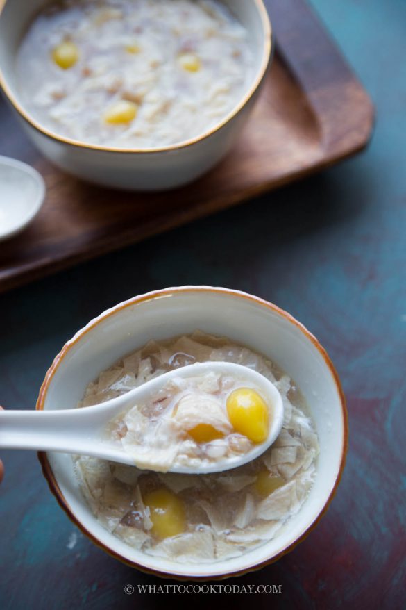 Barley Ginkgo Nut Bean Curd Dessert Soup (Fu Chuk/Foo Chuk)