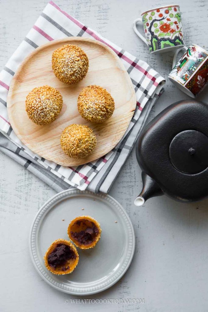 Pumpkin Jian Dui / Sesame Seed Balls (with Red Bean Paste)