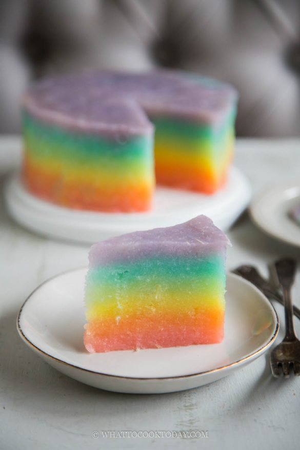 Steamed Rainbow Tapioca/Cassava Kuih (Kueh Ubi Kayu)