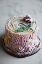 Chocolate Yule Log Tree Stump Cake (with Vertical Layer)