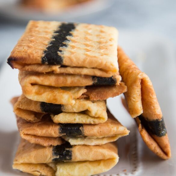 Eggless Crispy Almond Tuiles (Chinese New Year Cookies)