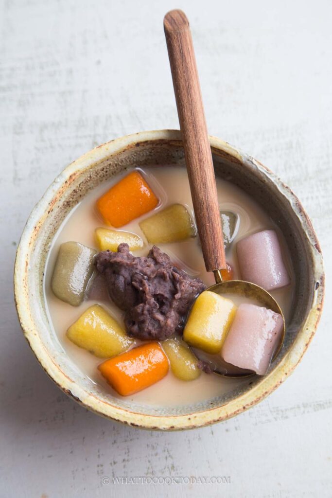 Taiwanese Jiu Fen Taro and Sweet Potato Balls Dessert