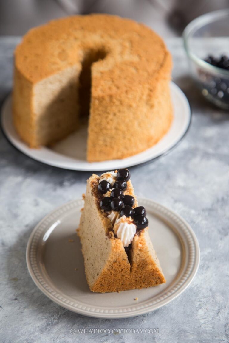 Earl Grey Milk Tea Chiffon Cake with Boba Pearls