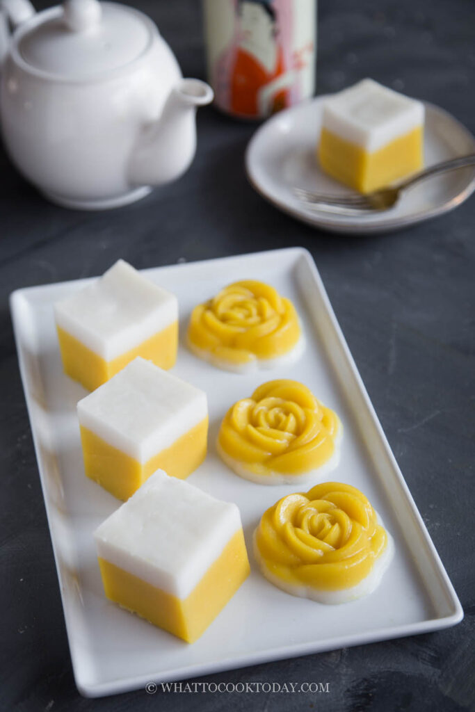 Kue/Kuih Talam Jagung Manis (Steamed Sweet Corn Coconut Layer Cake)