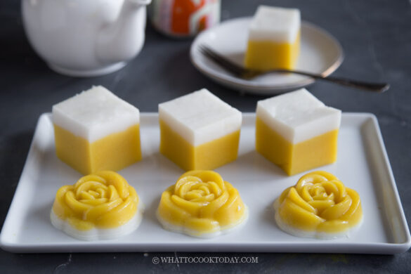 Kue/Kuih Talam Jagung Manis (Steamed Sweet Corn Coconut Layer Cake)