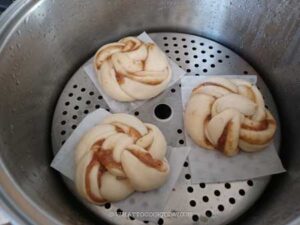 Soft Fluffy Peanut Butter Jelly Braided Steamed Buns (Baozi)