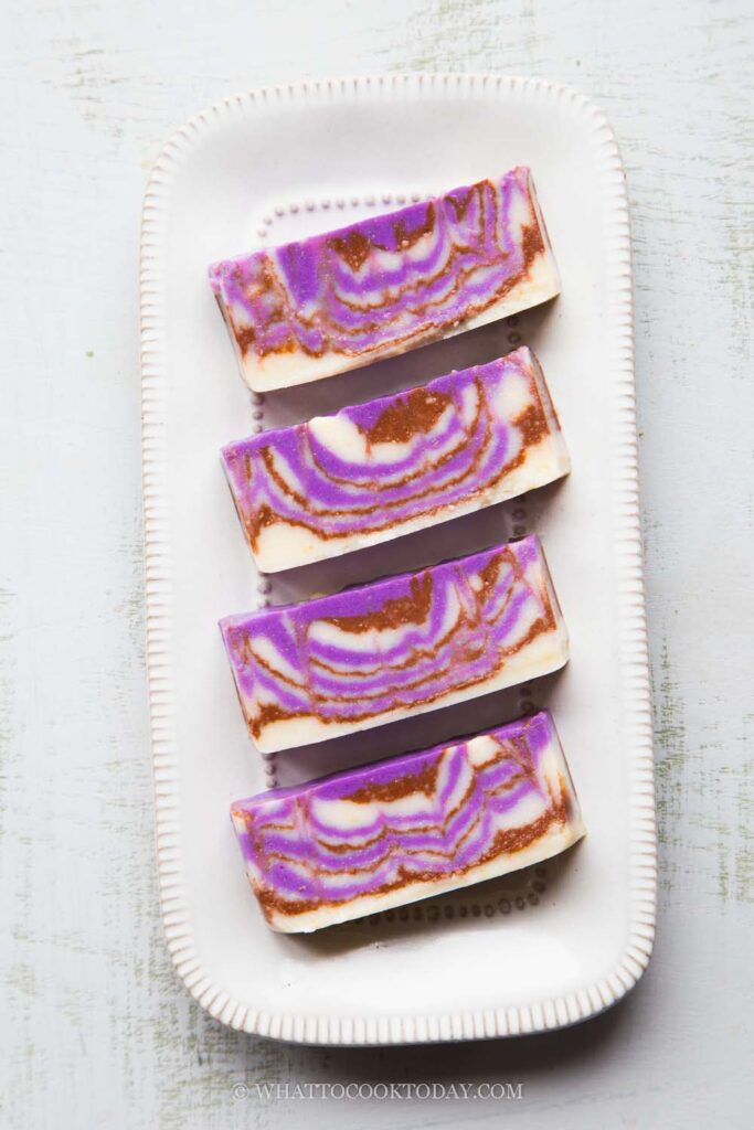 Easy Marbled Agar Agar Bread Pudding (Agar Agar Roti)