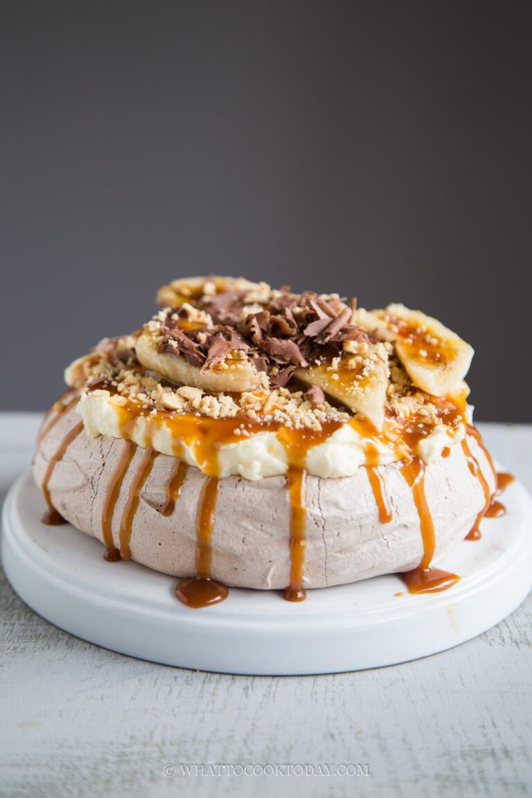 Chocolate Banoffee Pavlova with Salted Caramel