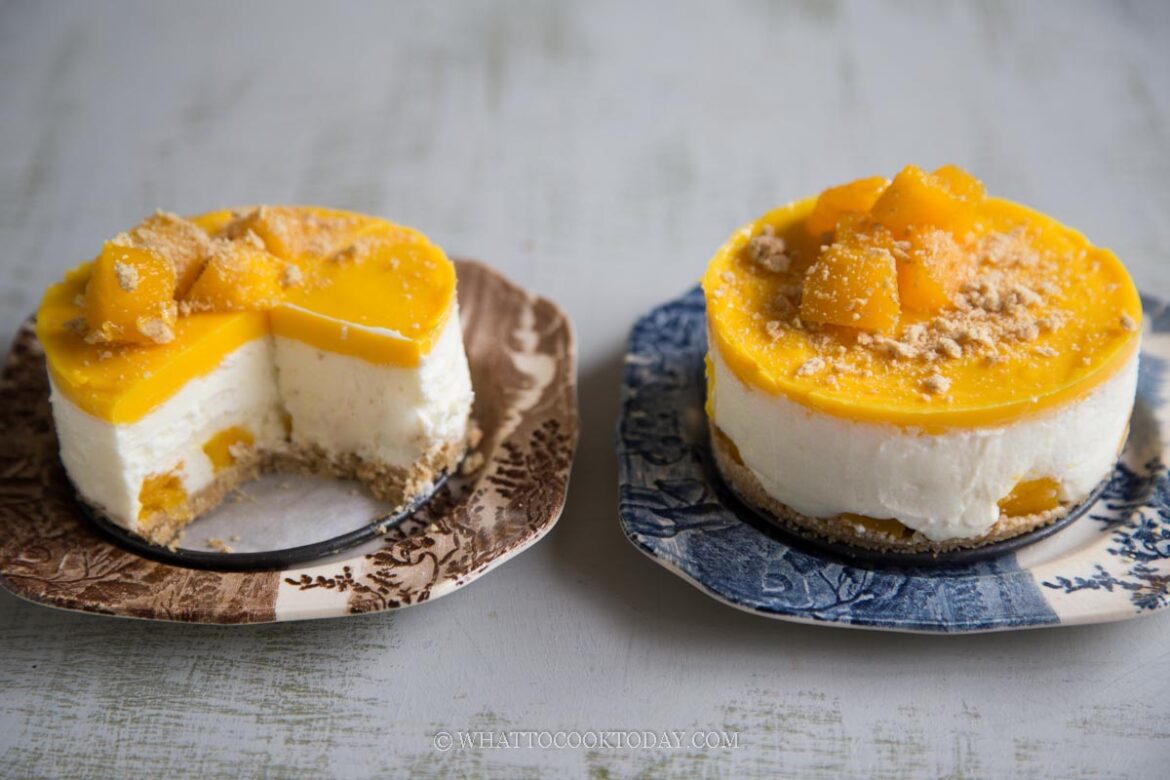 Easy No-Bake Mango Mousse Cheesecake