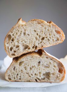 Small No-Knead Sourdough Country Bread/Pain de Campagne